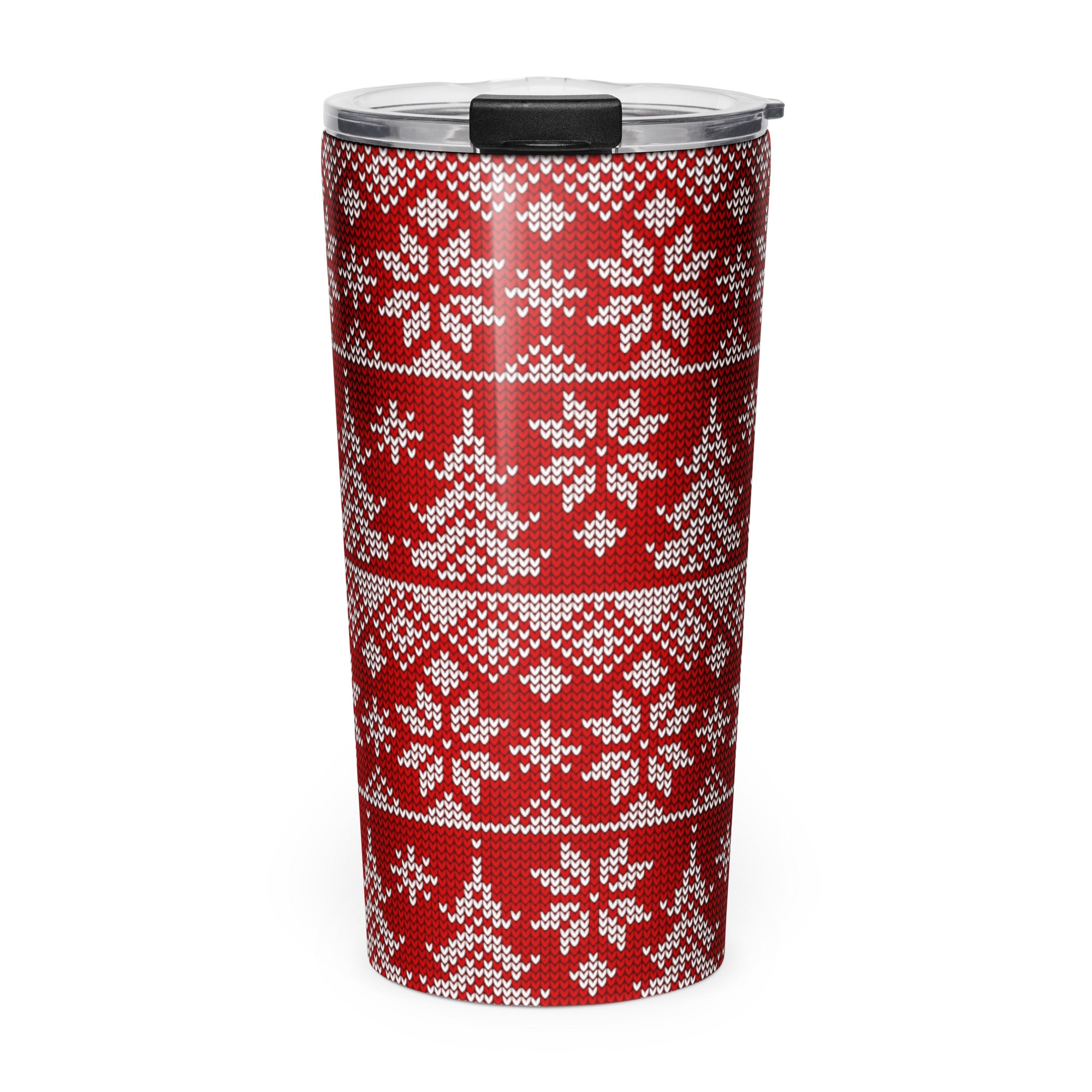 Red Nordic Knit Wrapped Christmas Tumbler - 20oz Insulated Stainless S ...